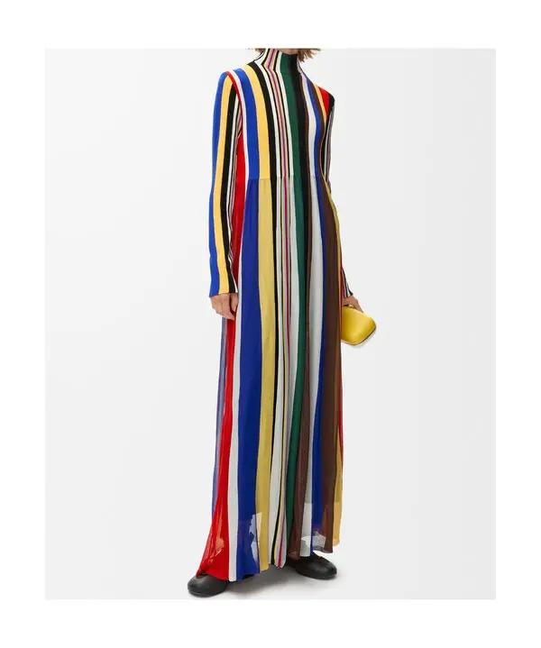 Loewe Striped Long Sleeve Maxi Dress - Red/multicolor