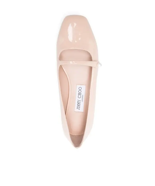 JIMMY CHOO Pearl Embellished Mary Jane Ballet Flats - Pink