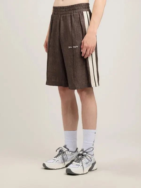 Palm Angels Side Striped Relaxed Fit Shorts