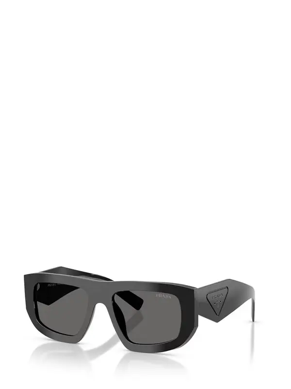 Prada Geometric Frame Sunglasses With Triangle Logo - Gray