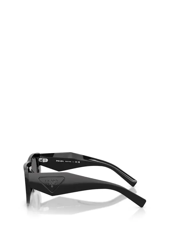 Prada Geometric Frame Sunglasses With Triangle Logo - Gray