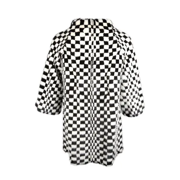FRAME Plaid Fur Coat