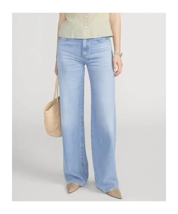 FRAME The Stroll High-rise Wide-leg Jeans - Blue