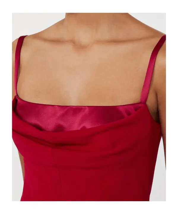 Max Mara Cowl Neck Spaghetti Strap Midi Dress
