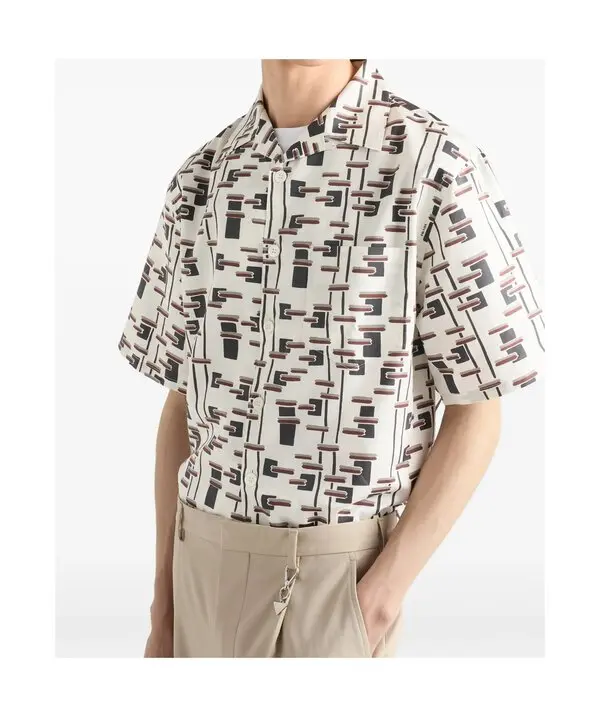 Prada Pattern-printed Short-sleeved Shirt - White