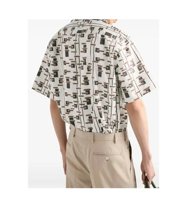 Prada Pattern-printed Short-sleeved Shirt - White