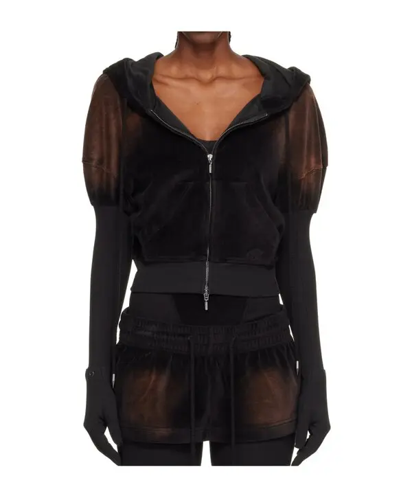 KNWLS Paris Velour Hoodie Sweater - Black
