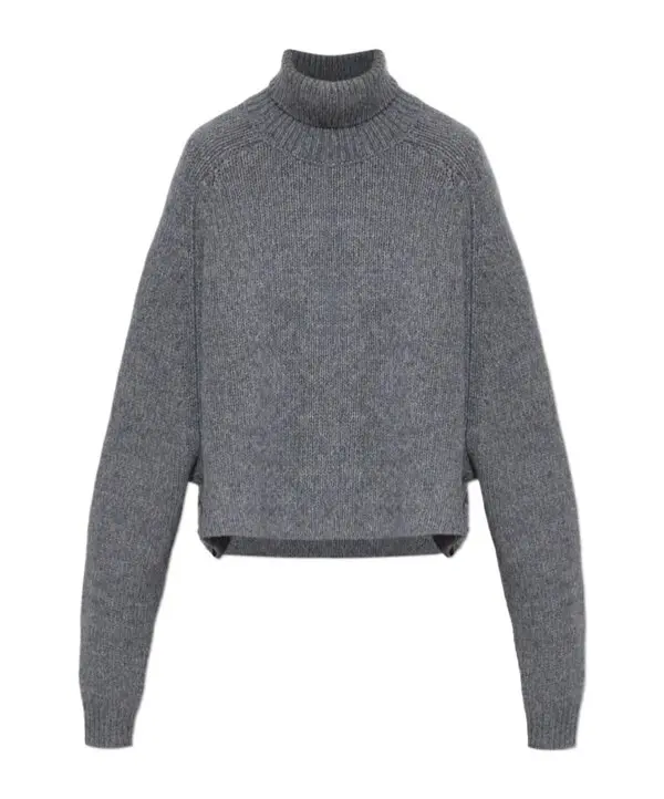 LISA YANG High Neck Ribbed Knit Sweater - Moonstone D