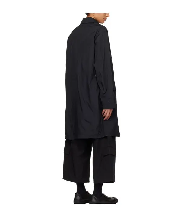 Y3 Long-sleeve Collared Coat With Flap Pockets