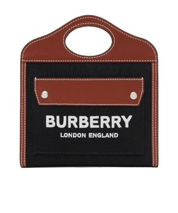 Burberry Logo Printed Panelled Tote Bag