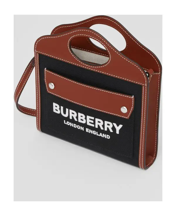 Burberry Logo Printed Panelled Tote Bag