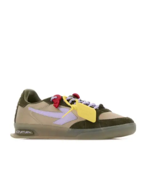 Off-White Round-toe Lace-up Sneakers With Logo Detailing