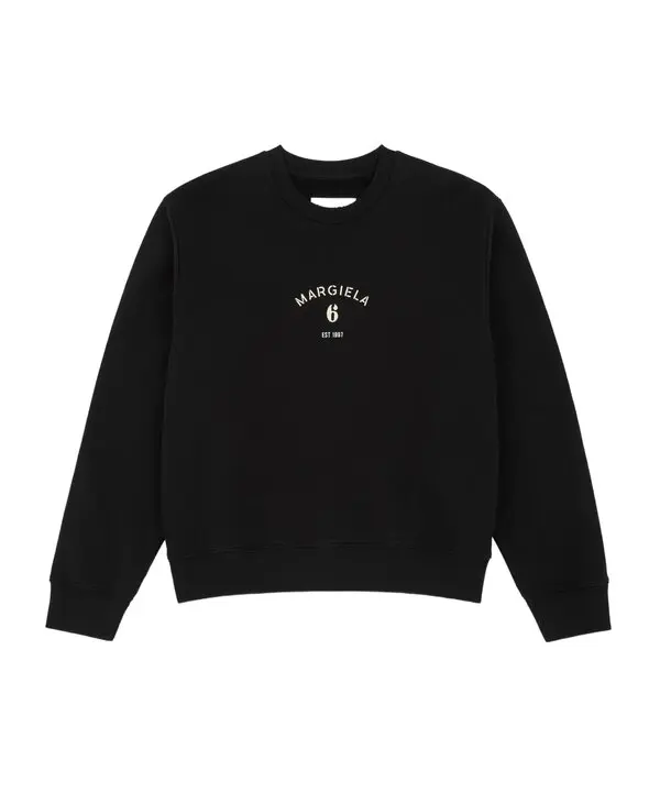 MAISON MARGIELA Logo Print Crewneck Sweatshirt - Black
