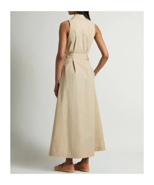 Woolrich Sleeveless Belted Shirt Dress - White Pepper