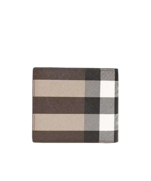 Burberry Logo Lettering Checked Bi-fold Wallet