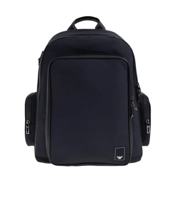 Emporio Armani Logo-patch Adjustable Backpack - Navy Blue