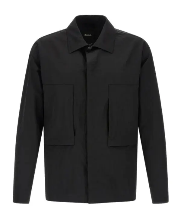 Herno Crinkled Dobby Shacket Jacket