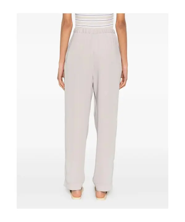 Herno Grosgrain-detail Slit-hem Trousers - Light Grey