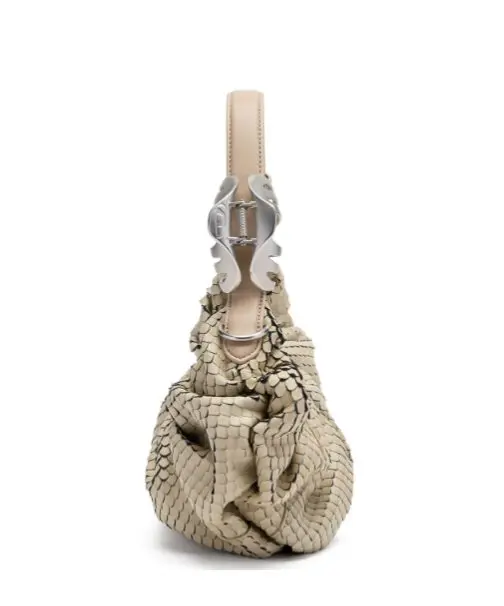 DIESEL® Grab D Small Textured Shoulder Bag - Beige