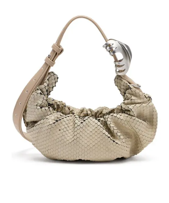 DIESEL® Grab D Small Textured Shoulder Bag - Beige