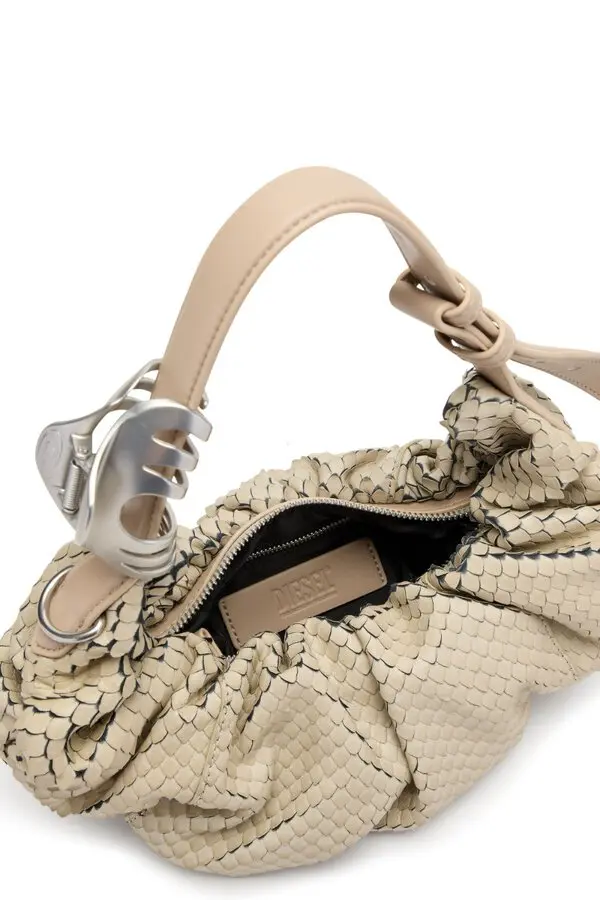 DIESEL® Grab D Small Textured Shoulder Bag - Beige