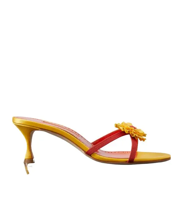 Manolo Blahnik Embellished Grosgrain Mules