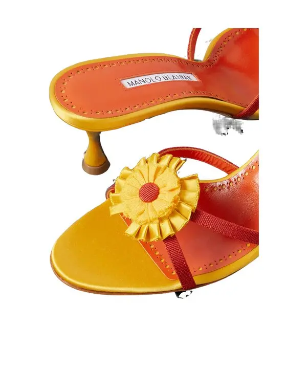 Manolo Blahnik Embellished Grosgrain Mules