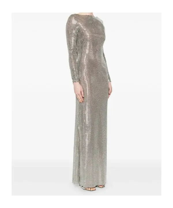 SELF-PORTRAIT Long Sleeve Embellished Maxi Dress