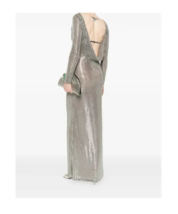 SELF-PORTRAIT Long Sleeve Embellished Maxi Dress