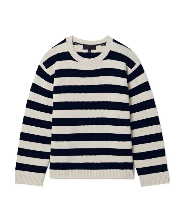 NILI LOTAN Trina Striped Crewneck Sweater