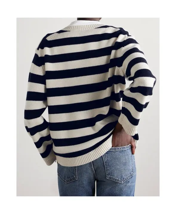NILI LOTAN Trina Striped Crewneck Sweater
