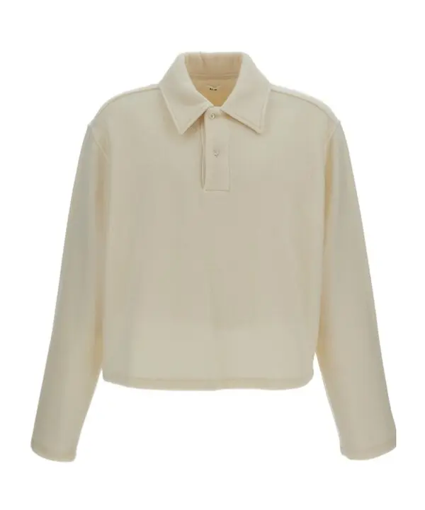 RIER Button Detailed Long-sleeved Polo Shirt - Nude