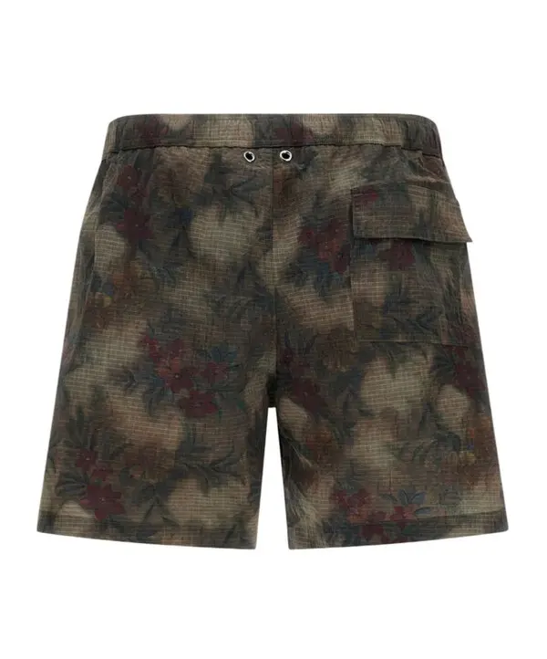 Herno Floral Print Swim Shorts - Mud