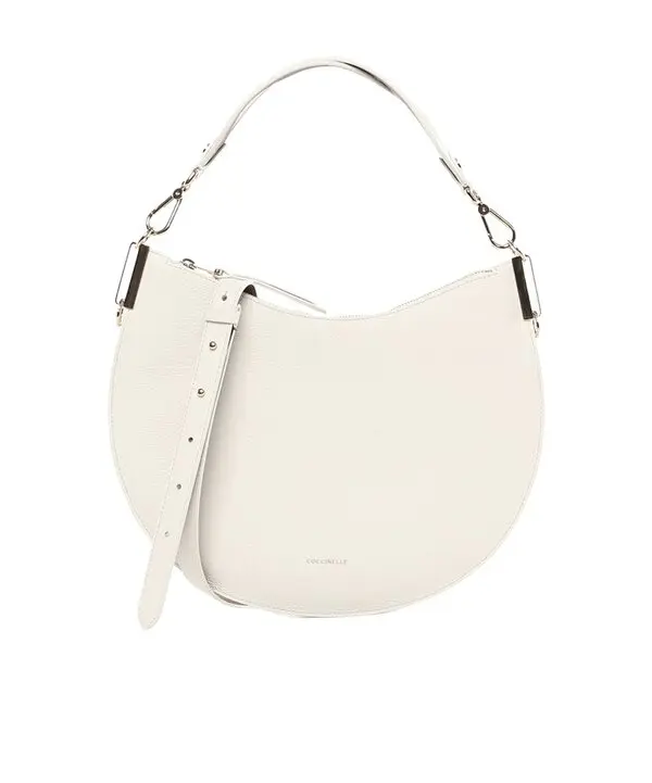 COCCINELLE Sunup Logo Stamp Medium Shoulder Bag - White