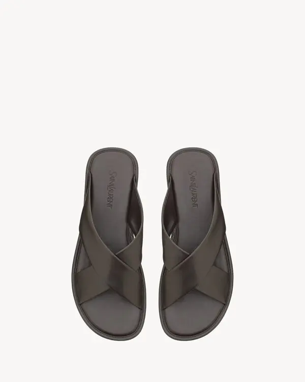 Saint Laurent Carlyle Slip-on Slides - Black