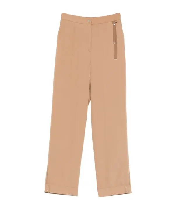 Herno Grosgrain-detail Slit-hem Trousers - Beige