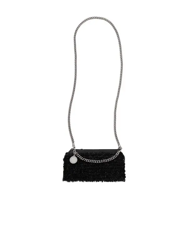 Stella McCartney Falabella Sequin-embellished Satin Shoulder Bag - Black