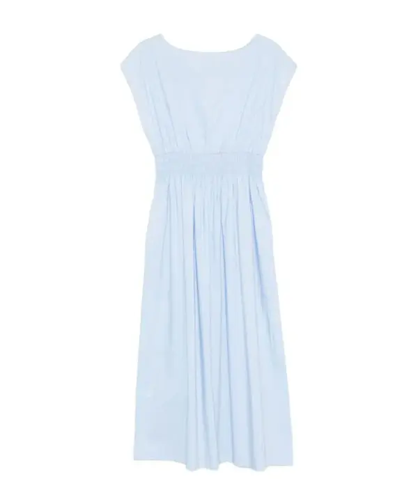 ROBERTO COLLINA Sleeveless Elastic Waist Dress - Blue
