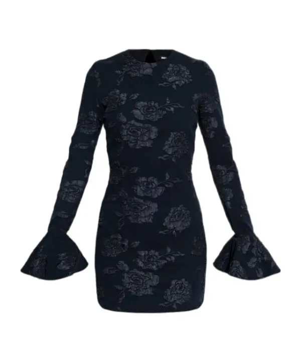 ROTATE BY BIRGER CHRISTENSEN Floral-motif Mini Dress - Black