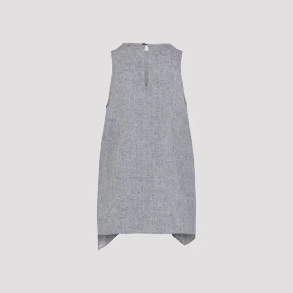 Peserico Asymmetrical Sleeveless Top - Blue