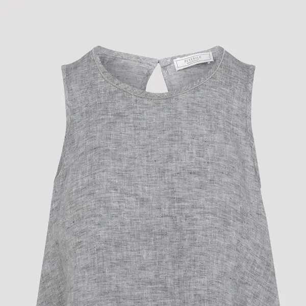 Peserico Asymmetrical Sleeveless Top - Blue