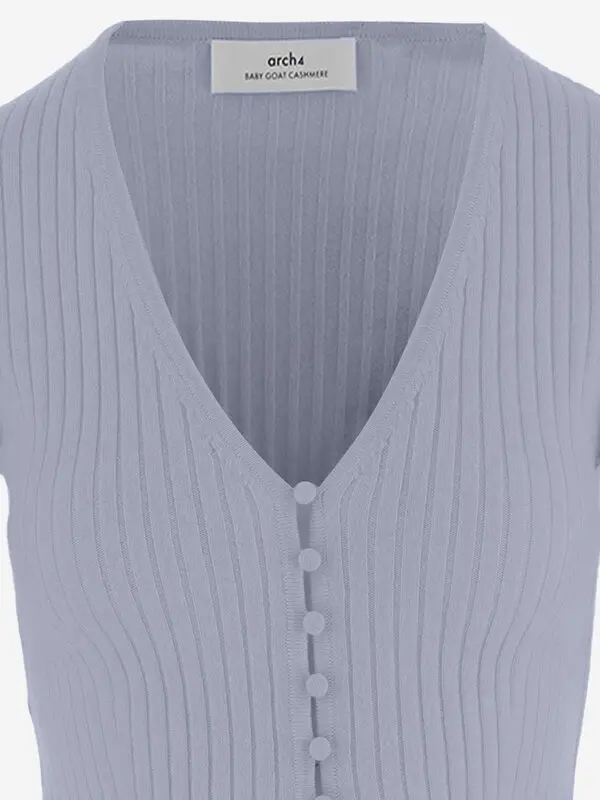 Arch4 Ribbed V-neck Cardigan Sweater
