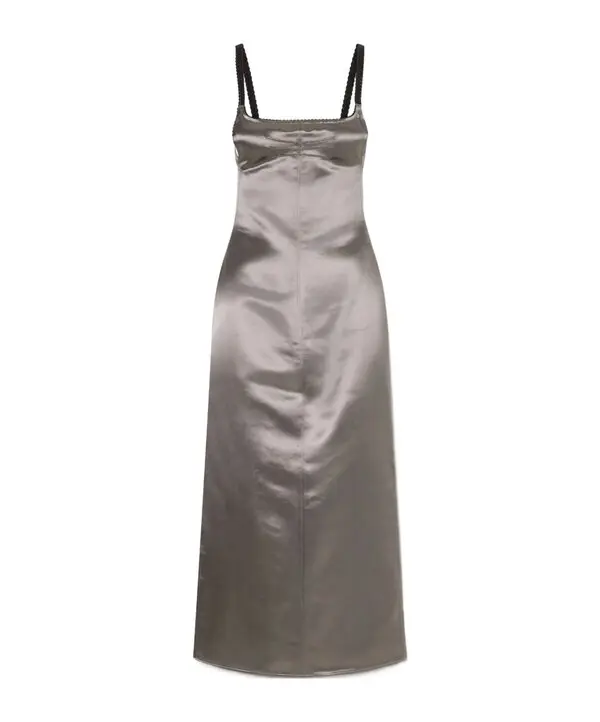 Attico Satin Midi Dress - Gray