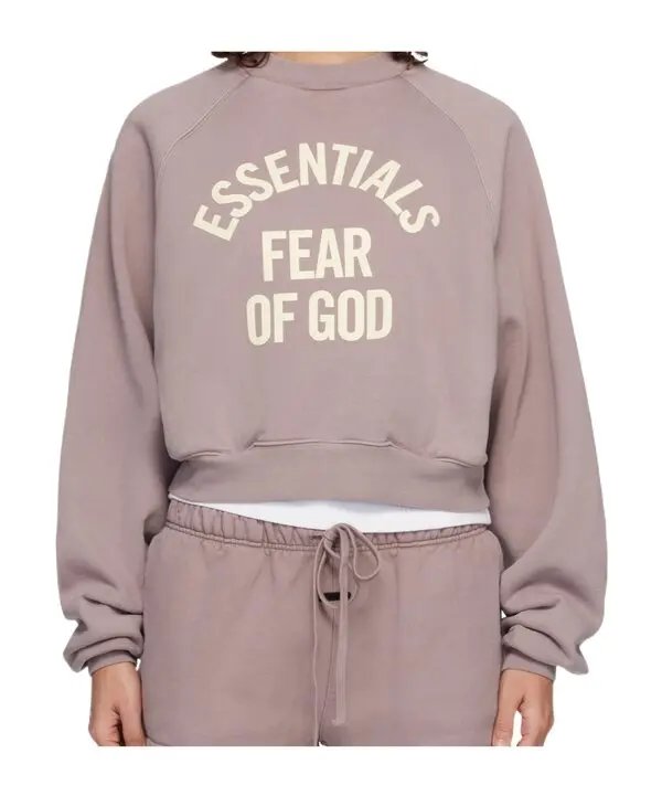 Fear Of God Logo Cropped Sweatshirt - Nude