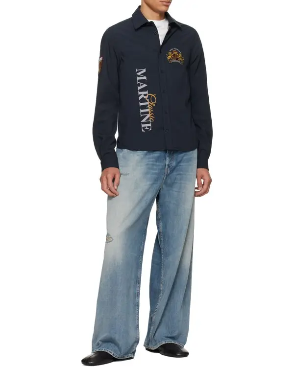 Martine Rose Logo Embroidered Button-up Shirt