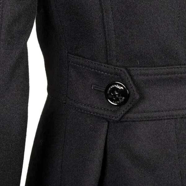 Burberry Double Breasted Overcoat With Fur Collar