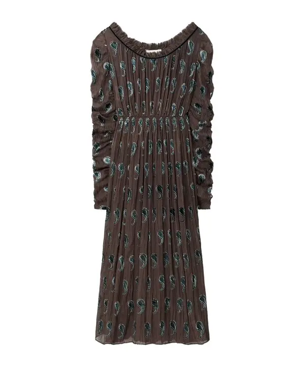 Tory Burch Paisley-print Midi Dress - Brown Paisley