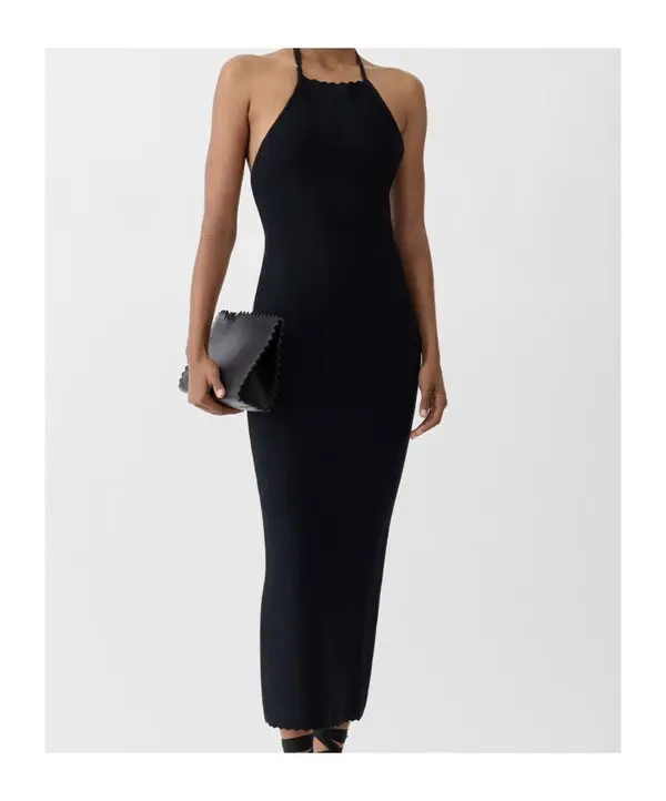 Jacquemus The Tablier Knit Dress With Halter Neck And Open Back - Dark Navy