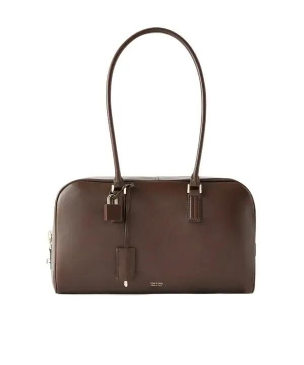TOM FORD Leather Shoulder Bag - Brown