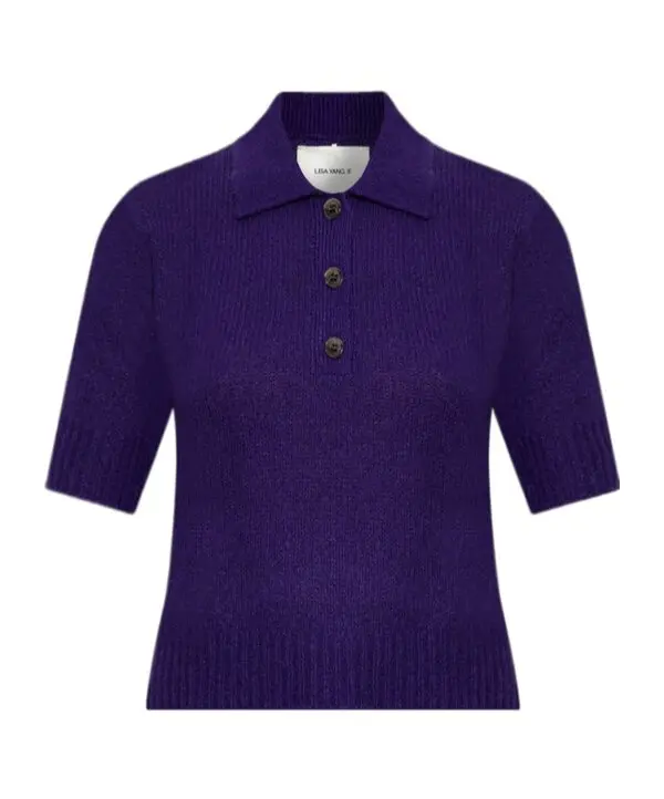 LISA YANG Knitted Polo Shirt - Blue